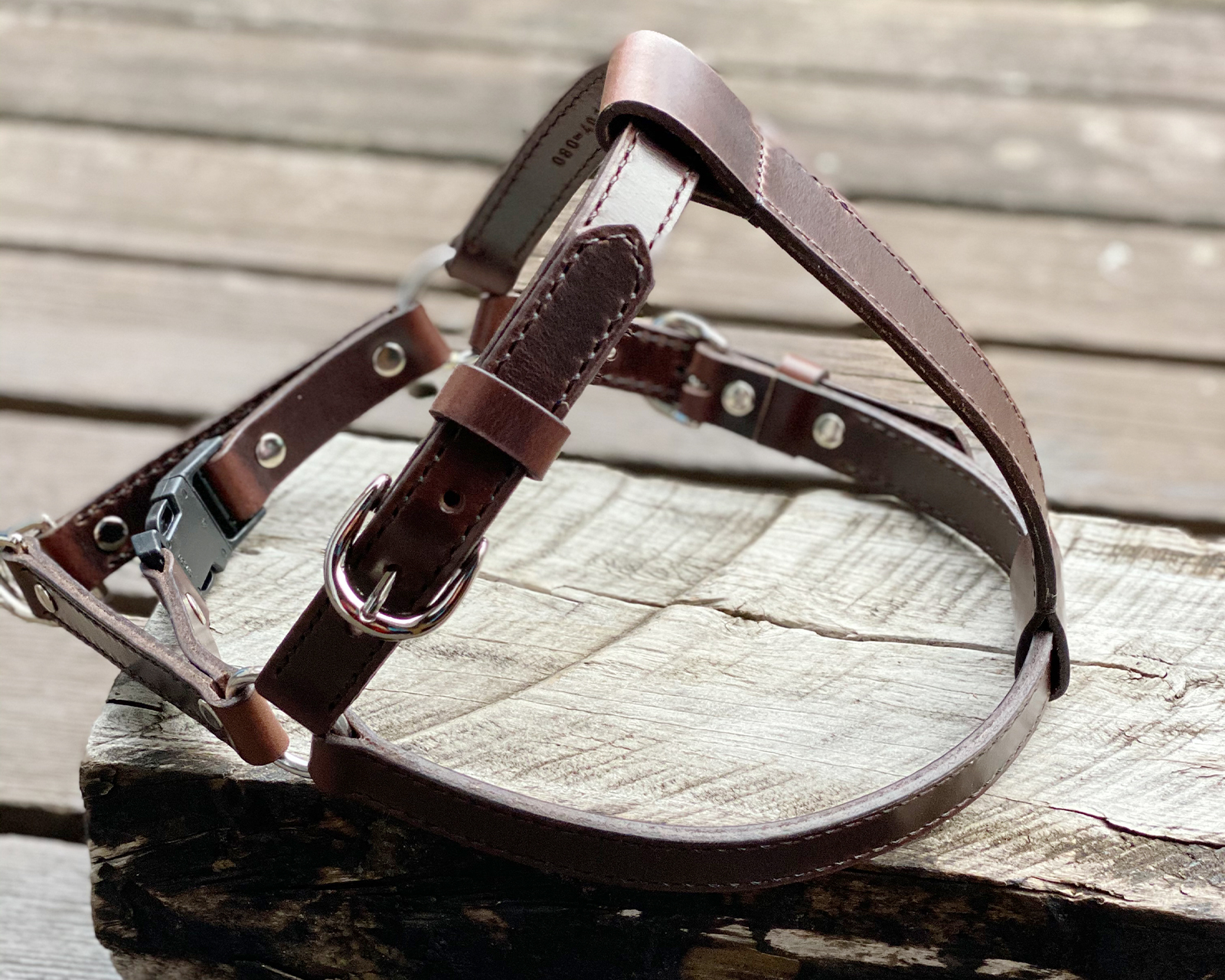 MIX SETU 丸革リード丸革チョーカー ハーネス 革ミラージュチョコ | 革で作る犬の首輪の専門店 FiveDrops